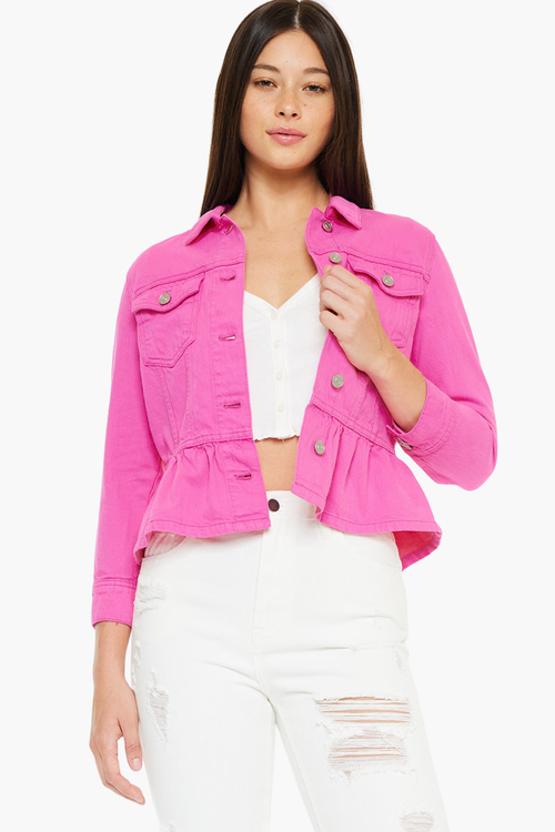 KANCAN Marilou Peplum Denim Jacket
